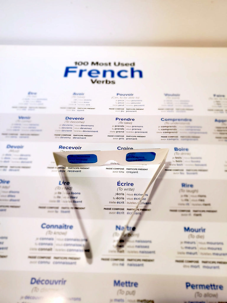 100 Most Used French Verbs Poster - French Conjugation Chart ...